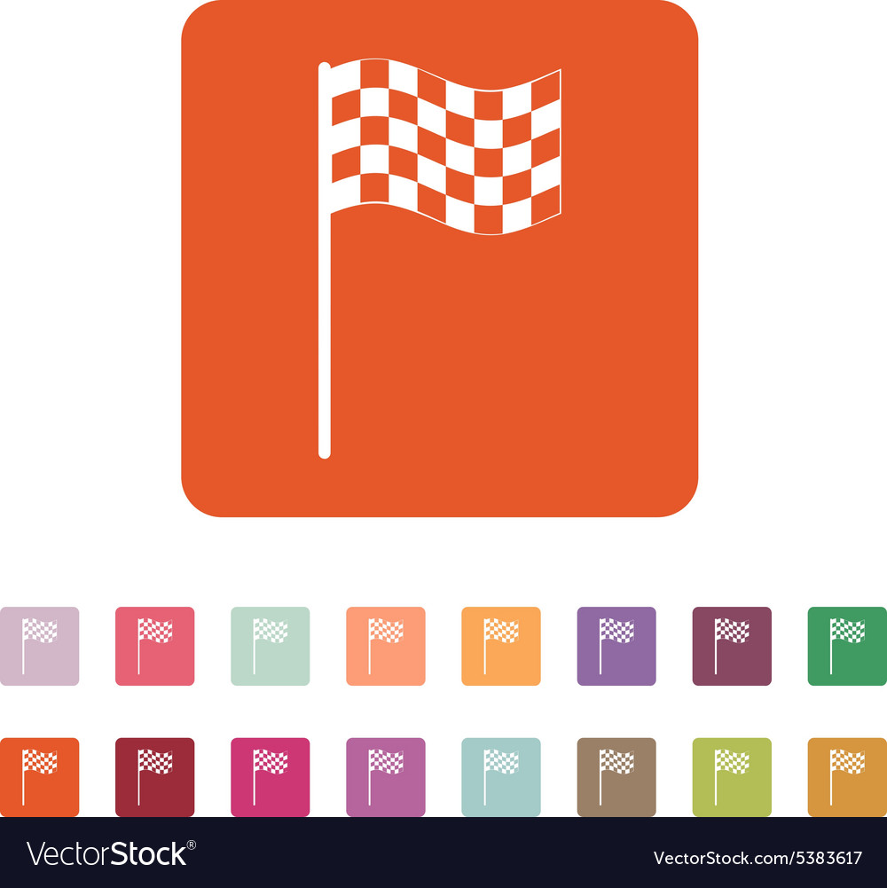 The checkered flag icon Finish symbol Flat Vector Image