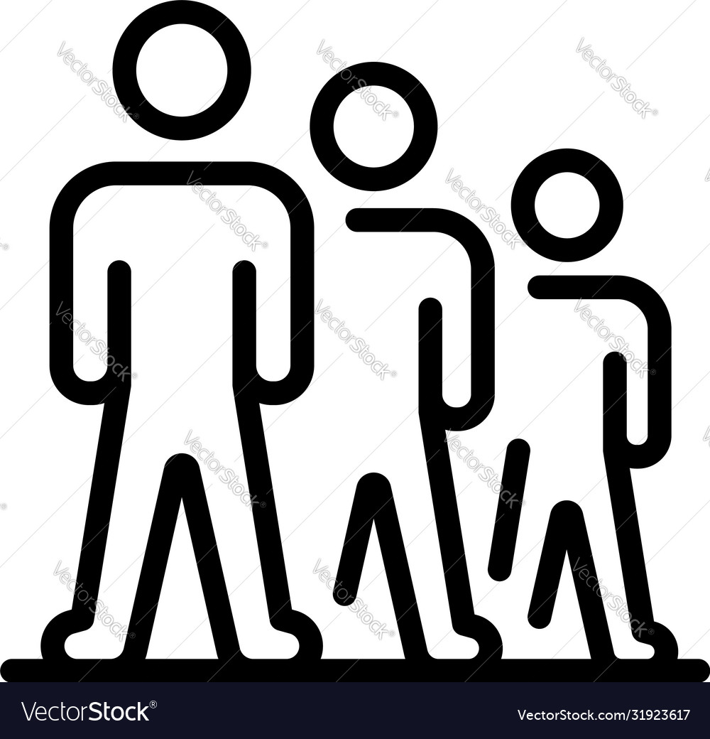 Three persons icon outline style Royalty Free Vector Image