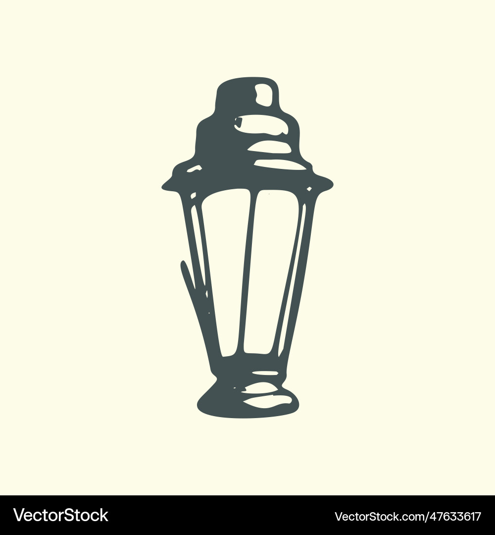 Vintage lamp with antique lantern design Vector Image