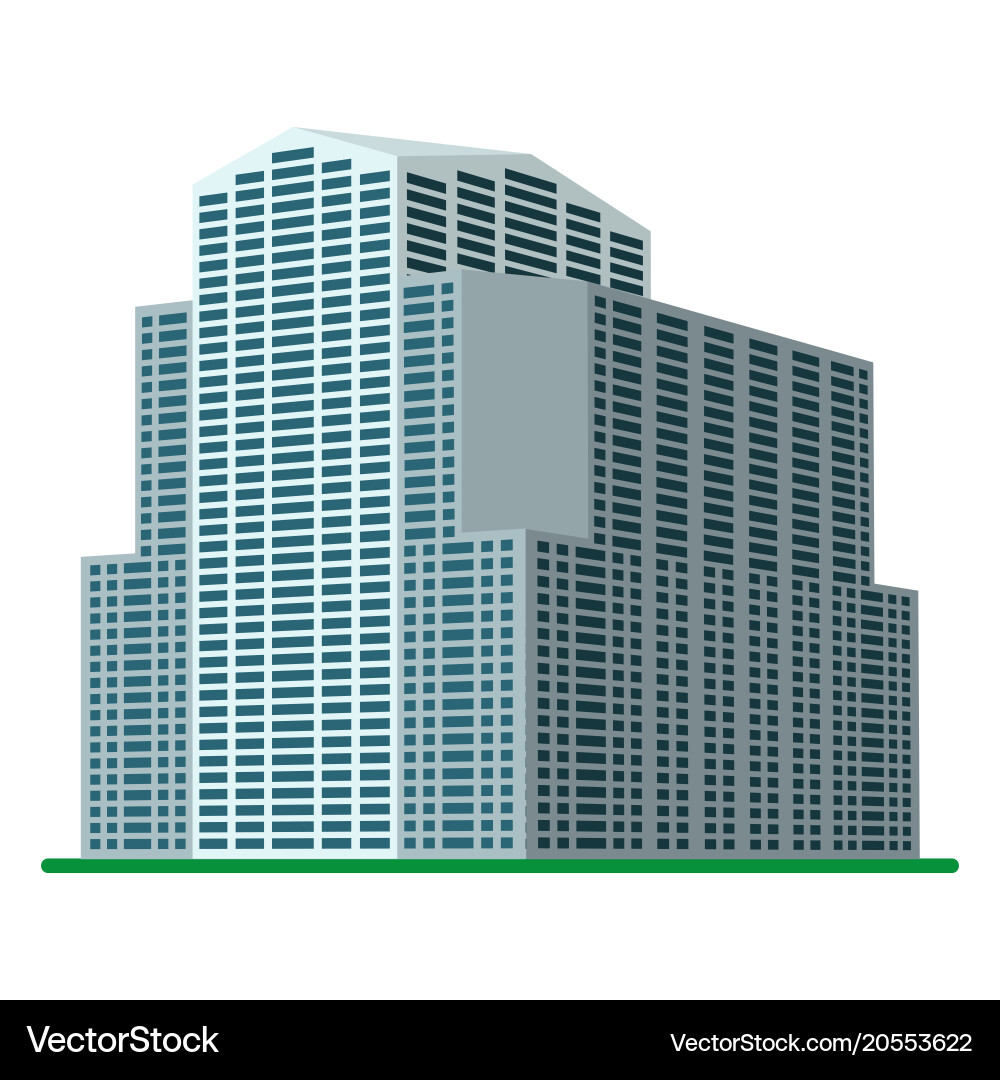 A modern high-rise building on white background Vector Image
