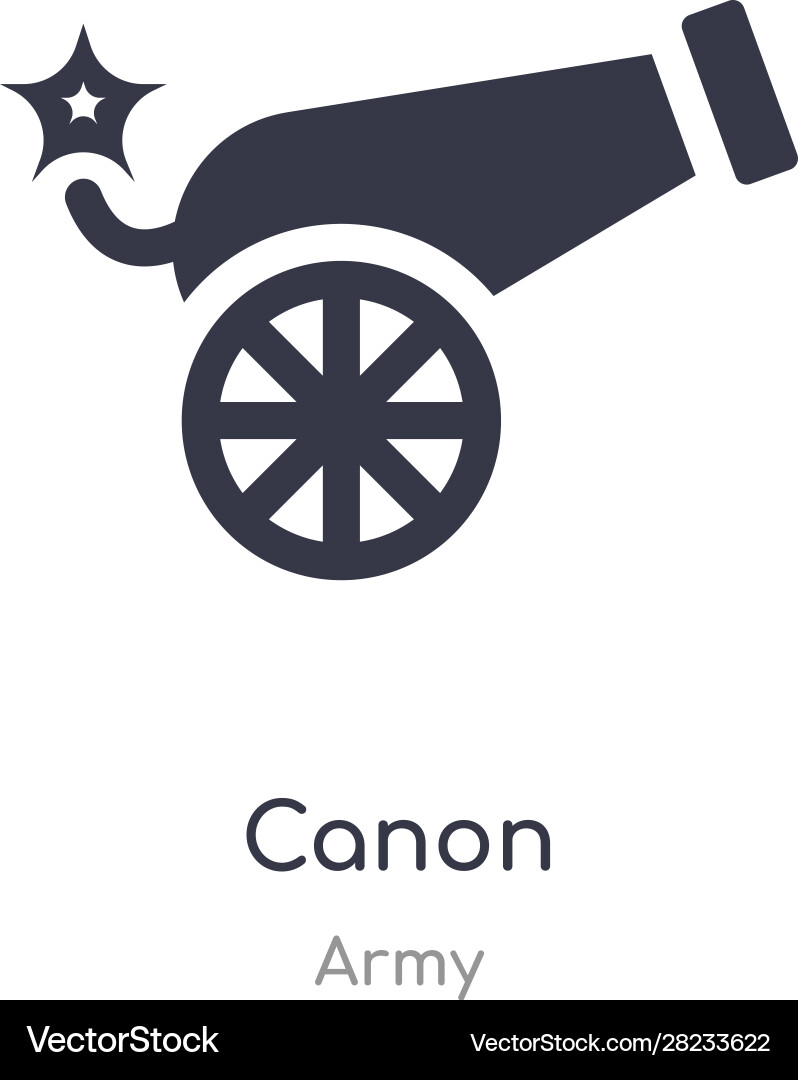 Canon icon isolated icon from army Royalty Free Vector Image