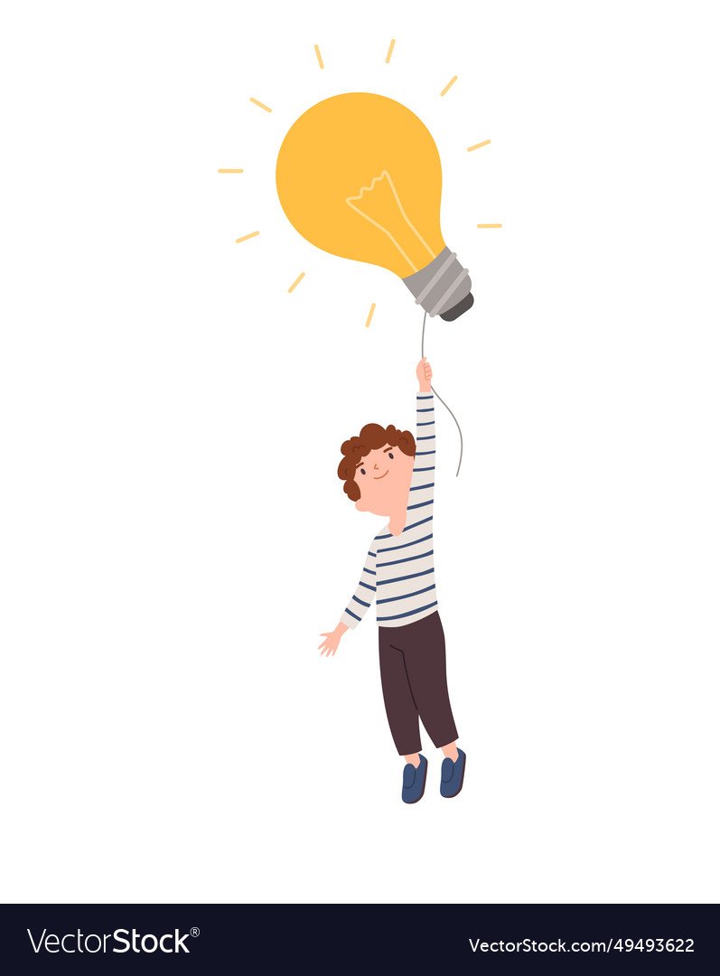 Child developing thinking with smart ideas flat Vector Image