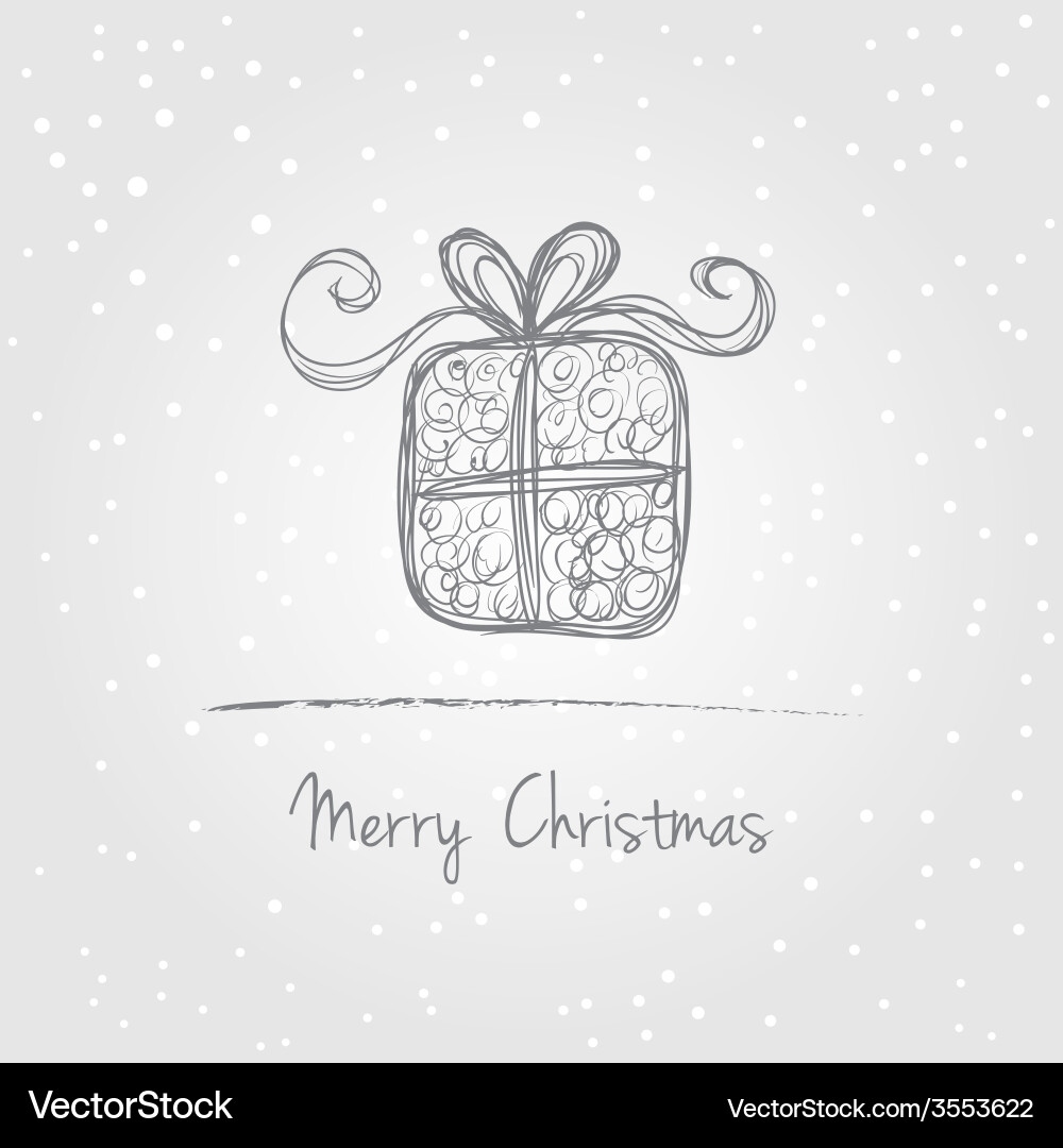 Christmas gift doodle Royalty Free Vector Image