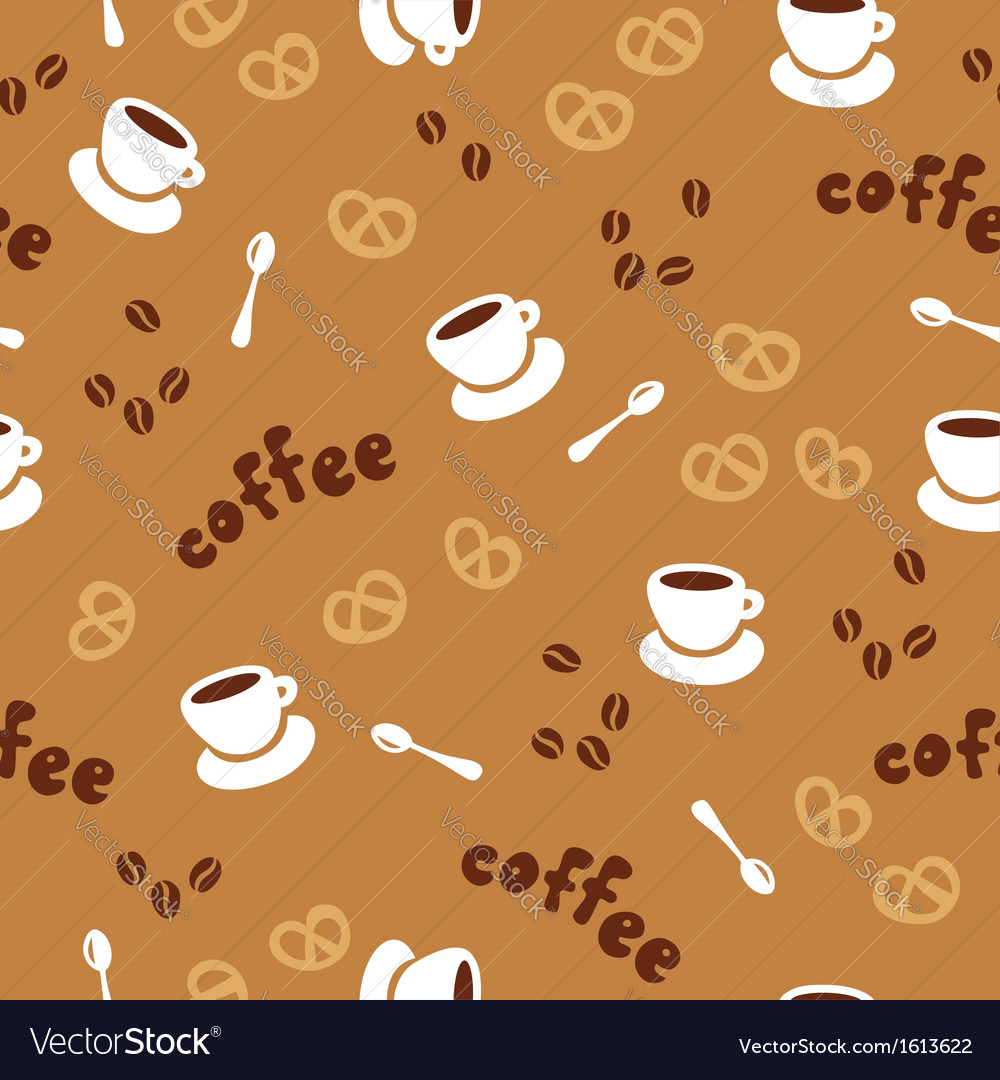 Coffee seamless pattern Royalty Free Vector Image