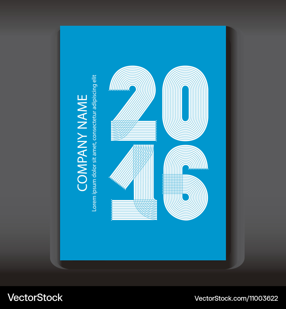 Cover annual report numbers 2016 modern design Vector Image