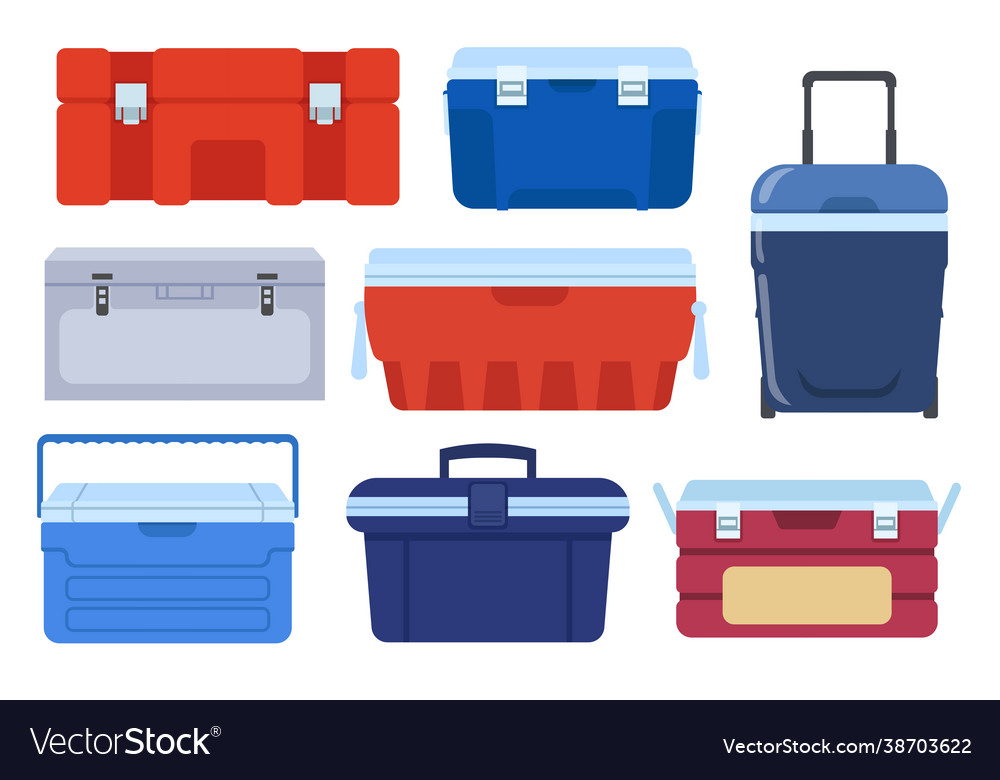 Different iceboxes set Royalty Free Vector Image