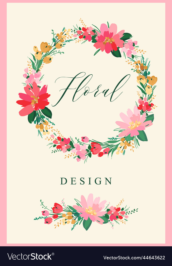 Floral design template for card poster Royalty Free Vector
