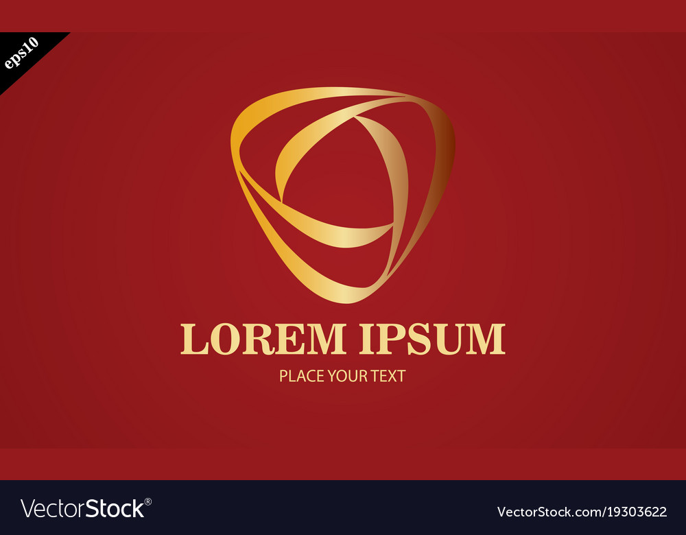 Gold circle loop technology logo Royalty Free Vector Image