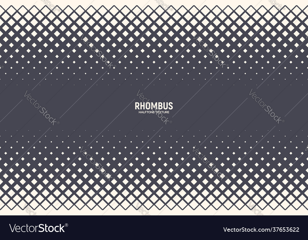 Halftone rhombus pattern border abstract Vector Image