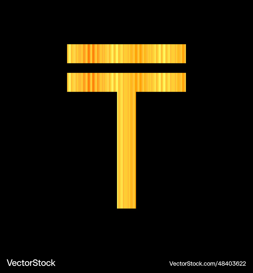 Kazakhstani tenge symbol Royalty Free Vector Image