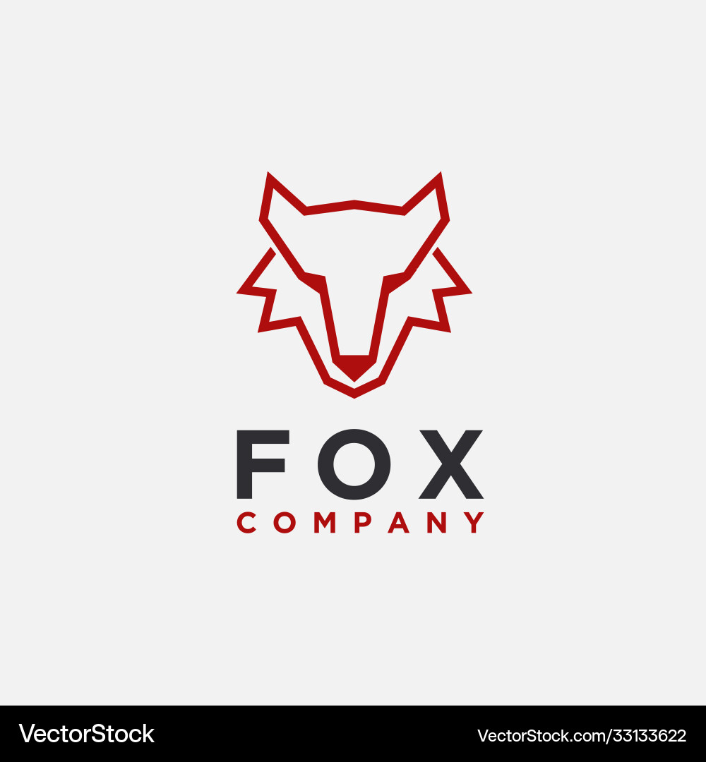 Minimalist abstract line art wolf head logo icon Vector Image