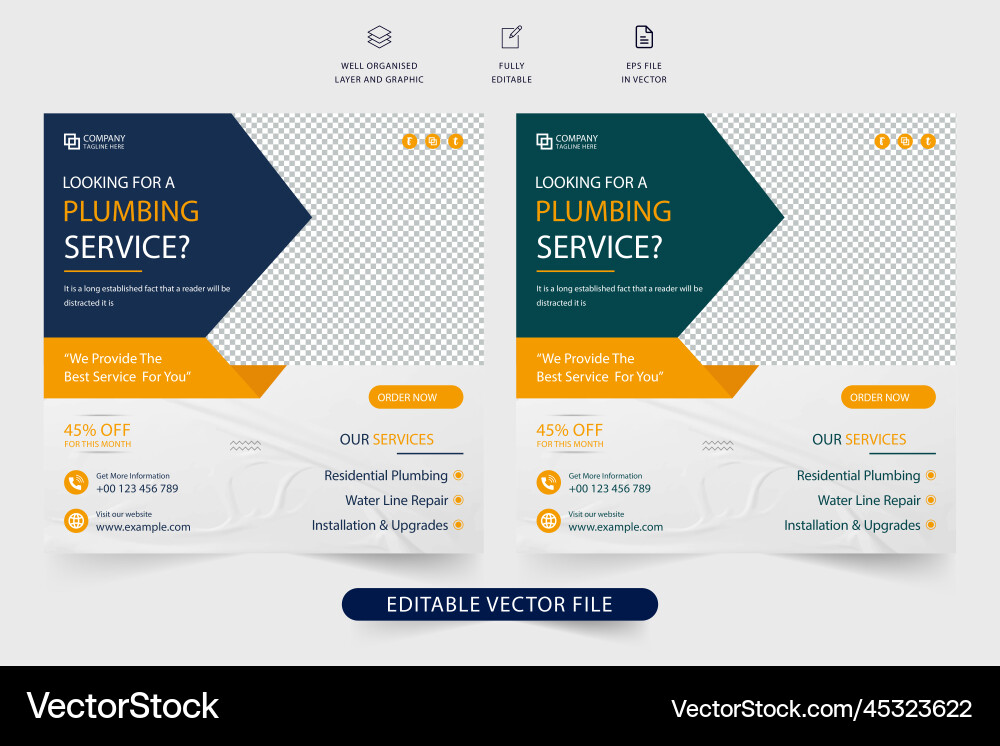 Plumbing service commercial poster design Vector Image