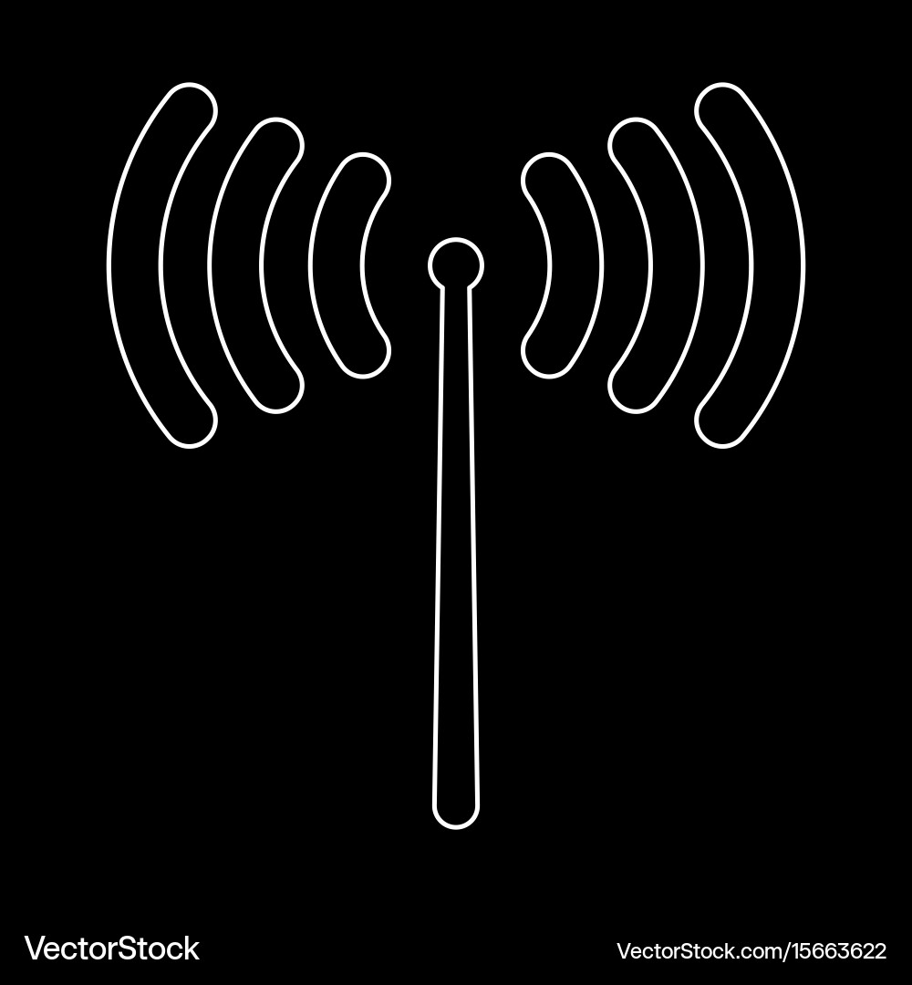 Radio signal the white path icon Royalty Free Vector Image