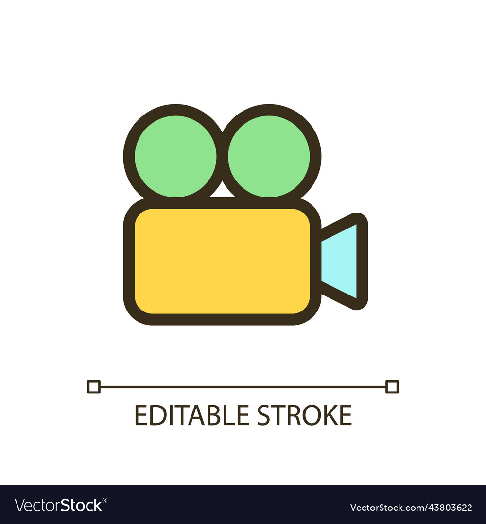 Video camera pixel perfect rgb color ui icon Vector Image Video camera pixel perfect rgb color ui icon Vector Image