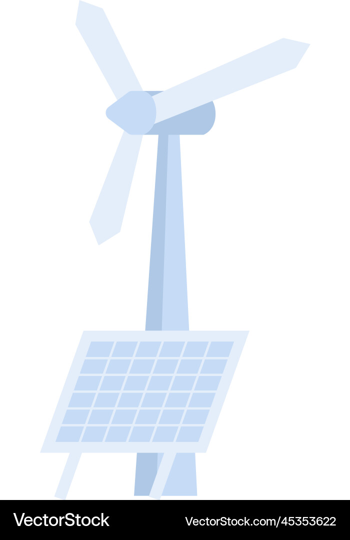 Wind and solar turbine energy panel icon Vector Image