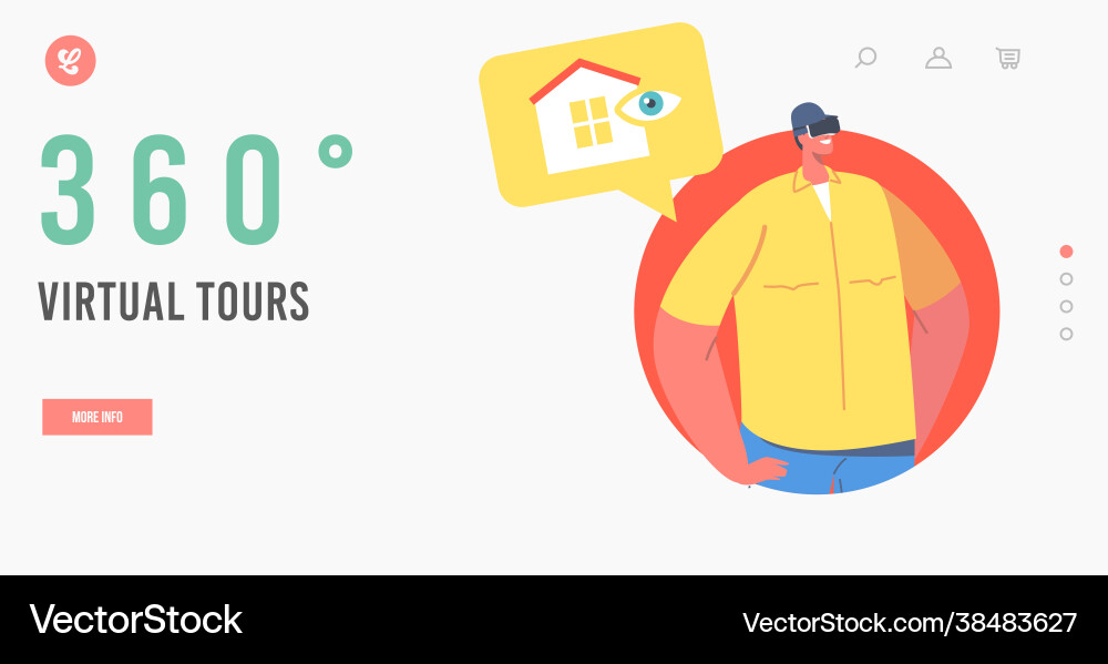 360 virtual house tours landing page template Vector Image