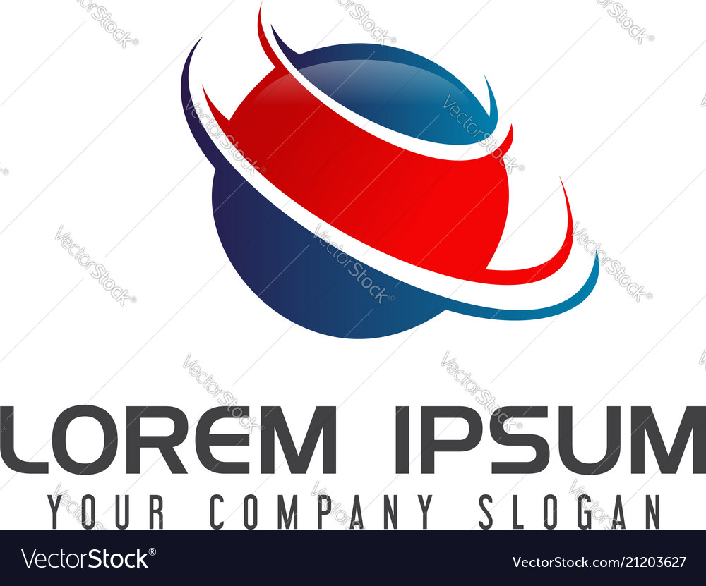 Abstract global technology logo design concept Vector Image