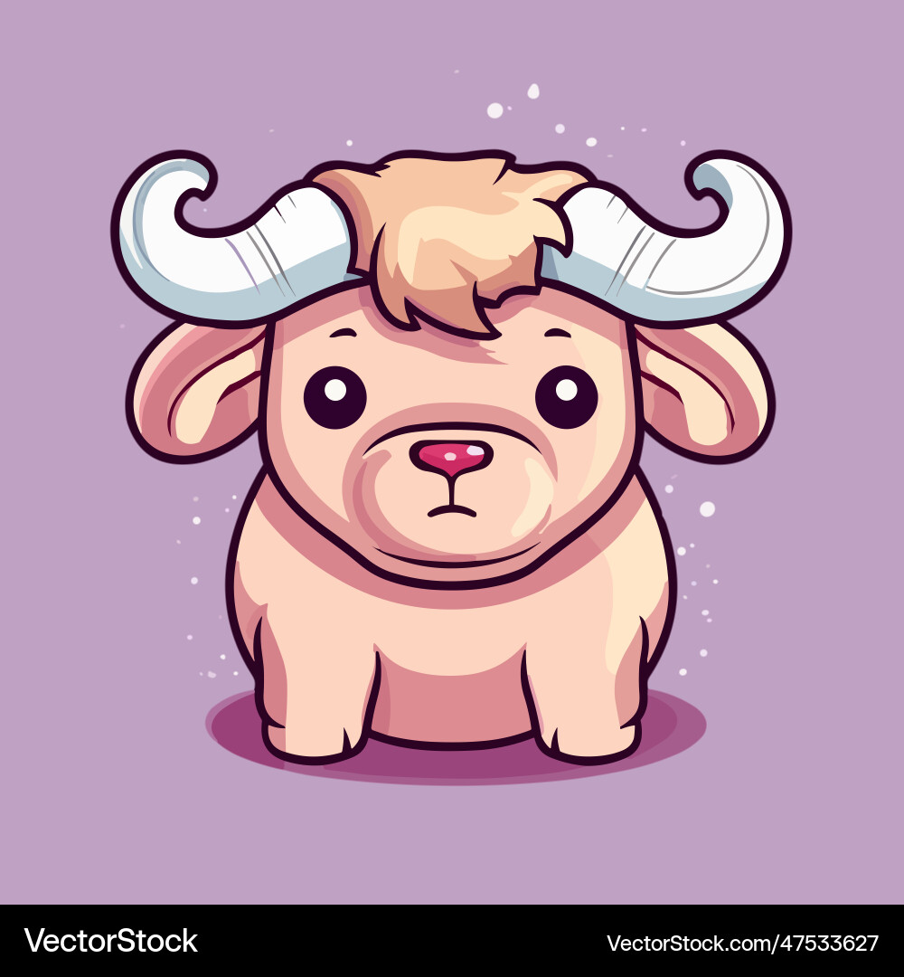 Bull cute cartoon character Royalty Free Vector Image