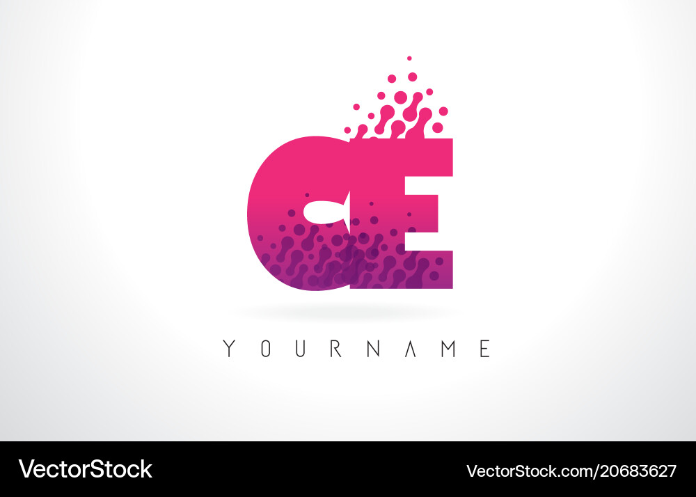 Ce c e letter logo with pink purple color Vector Image
