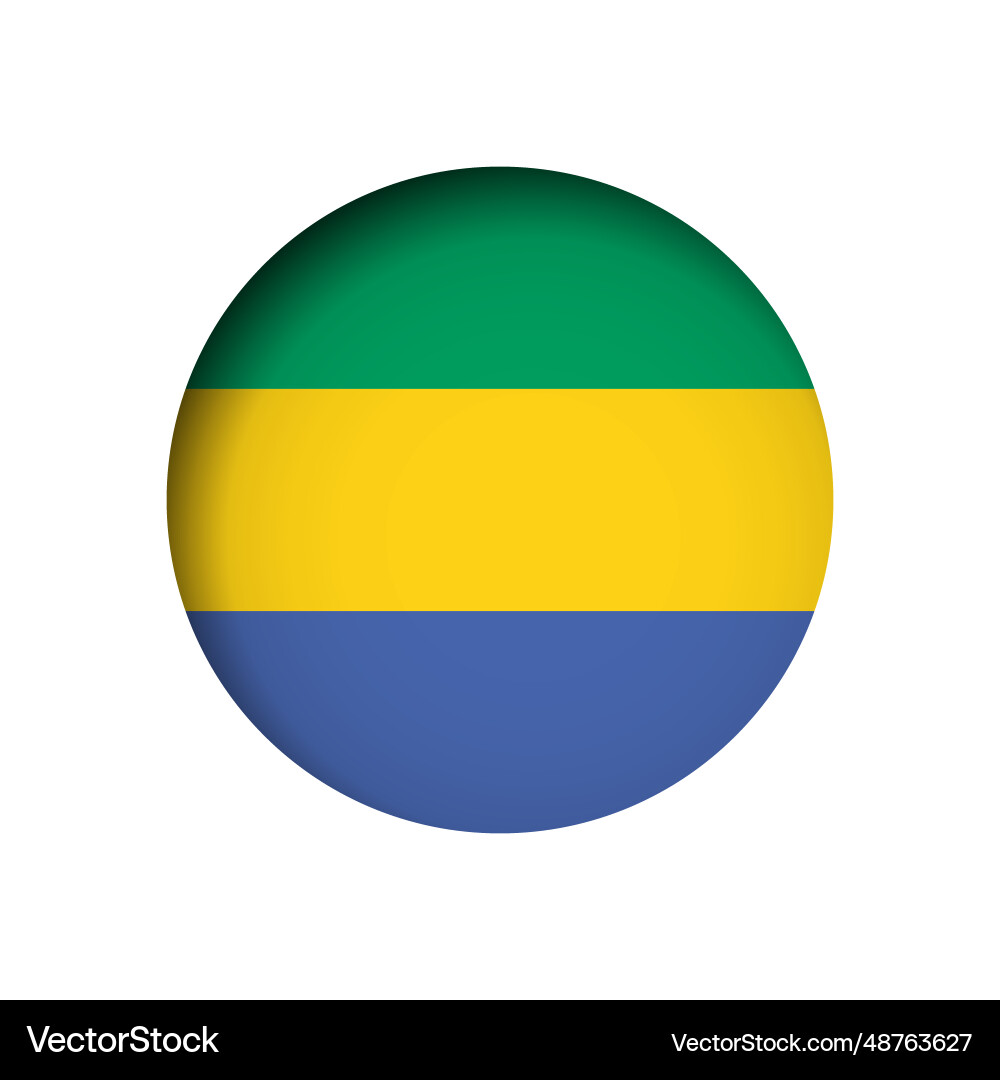 Circle flag of gabon Royalty Free Vector Image