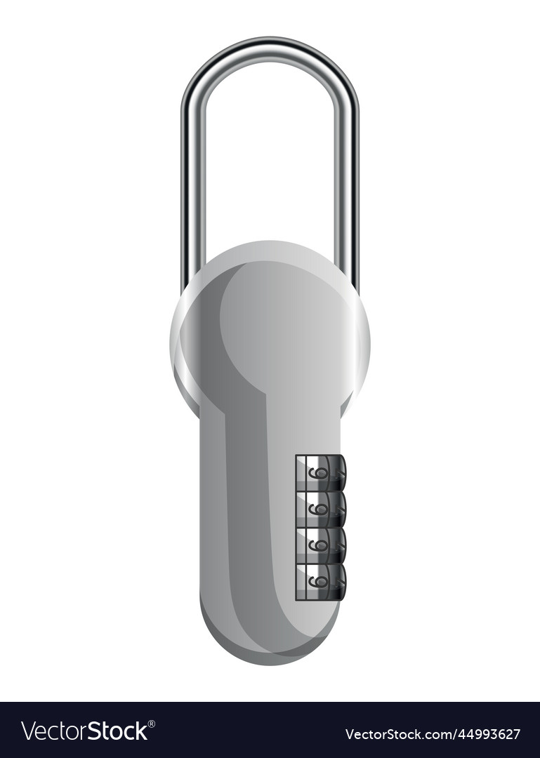 Code Padlock Lock With Combination Password Vector Image
