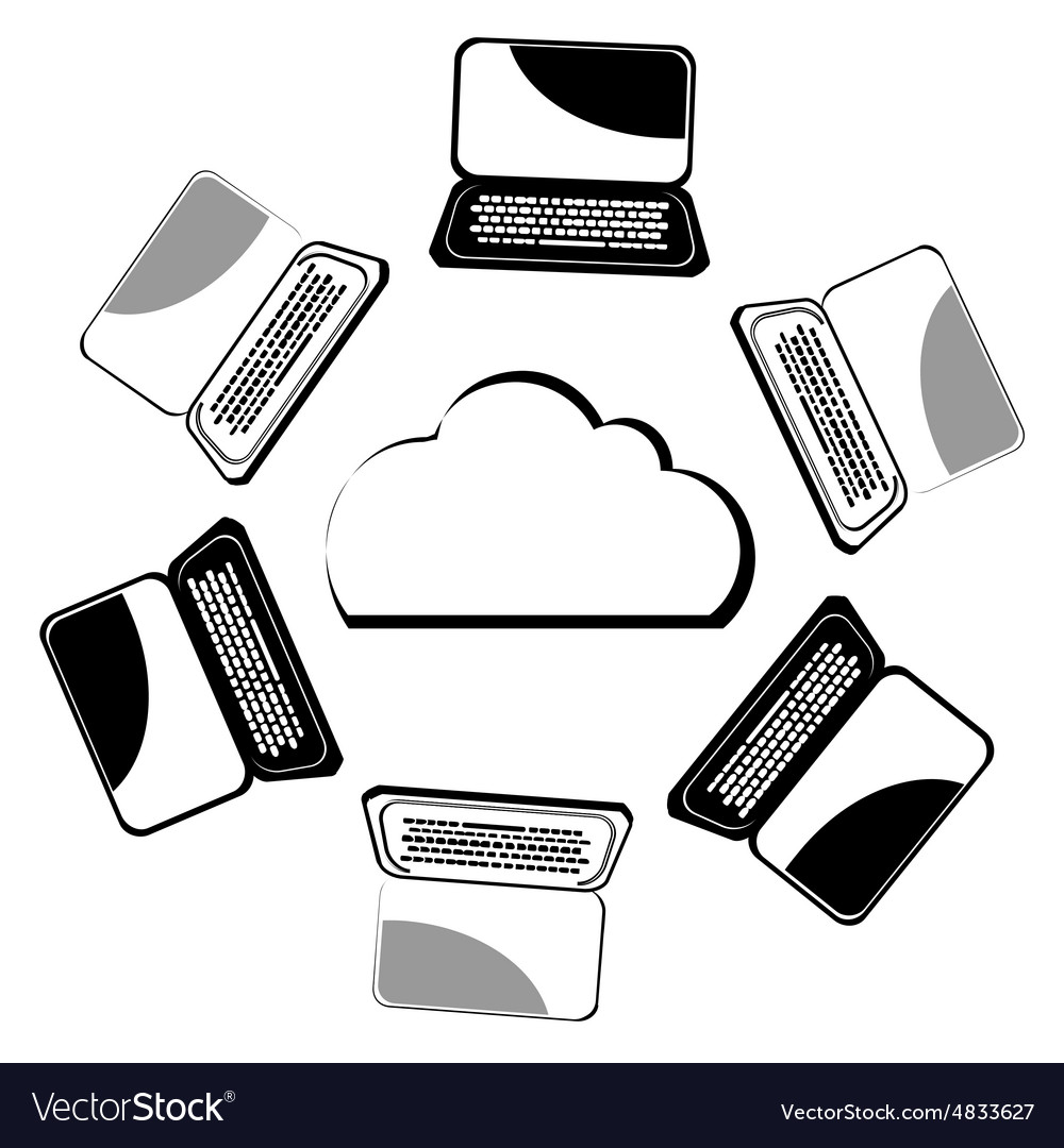 Computer network isolated Royalty Free Vector Image