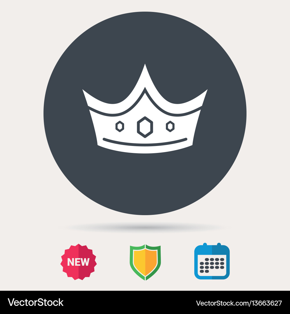 Crown icon royal throne leader sign Royalty Free Vector
