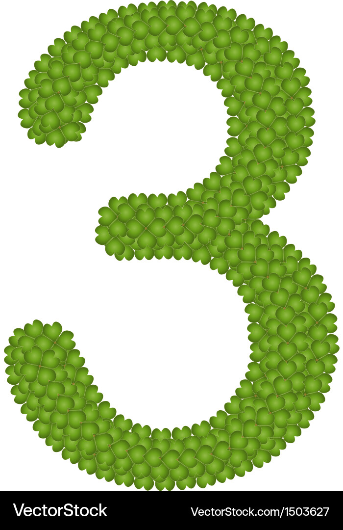 Four leaf clover of alphabet numbers 3 Royalty Free Vector