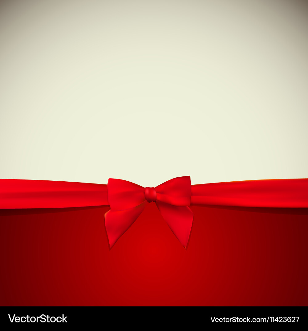 Gift card with red ribbon and bow Royalty Free Vector Image