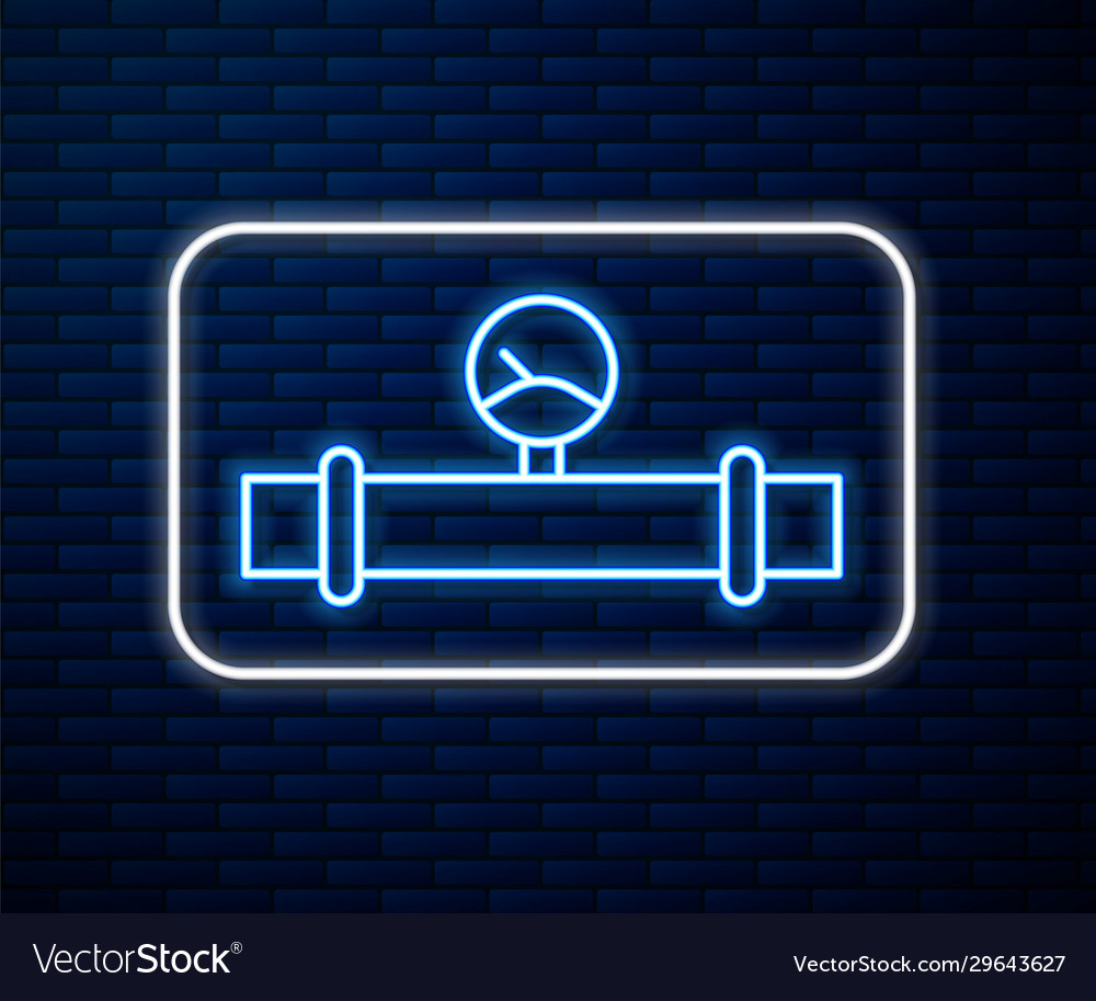 Glowing neon line industry metallic pipe Vector Image