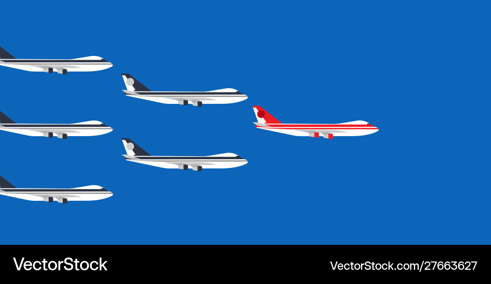 Red leader plane business concept flying Vector Image