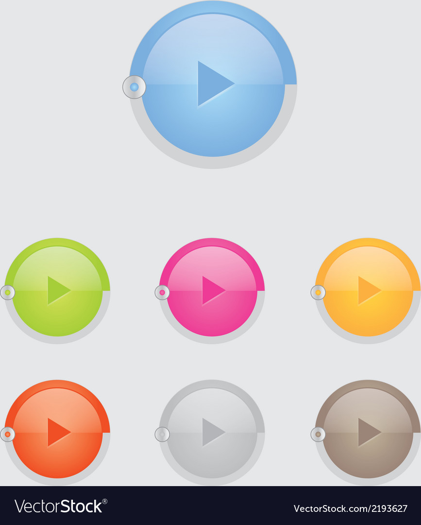 Round play button Royalty Free Vector Image - VectorStock