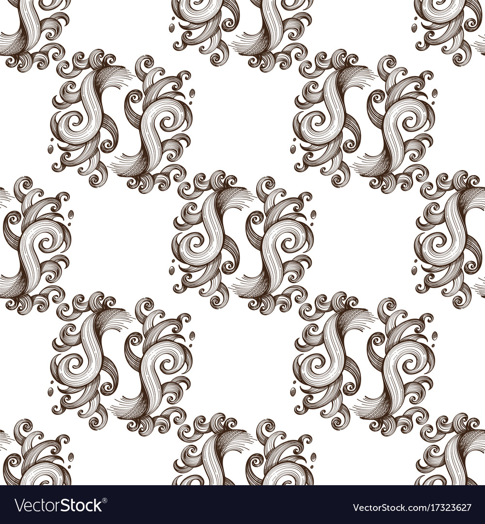 Seamless pattern from outline abstract elements Vector Image