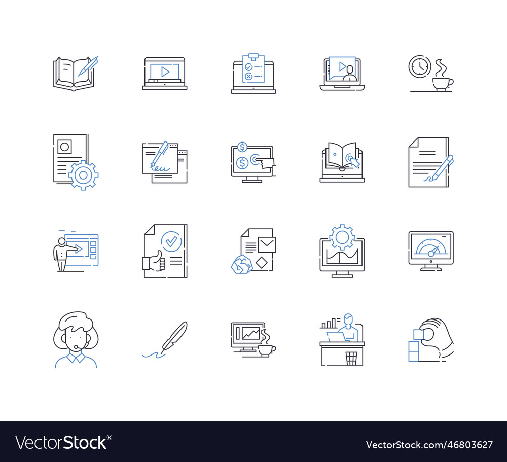 System line icons collection integration Vector Image System line icons collection integration Vector Image