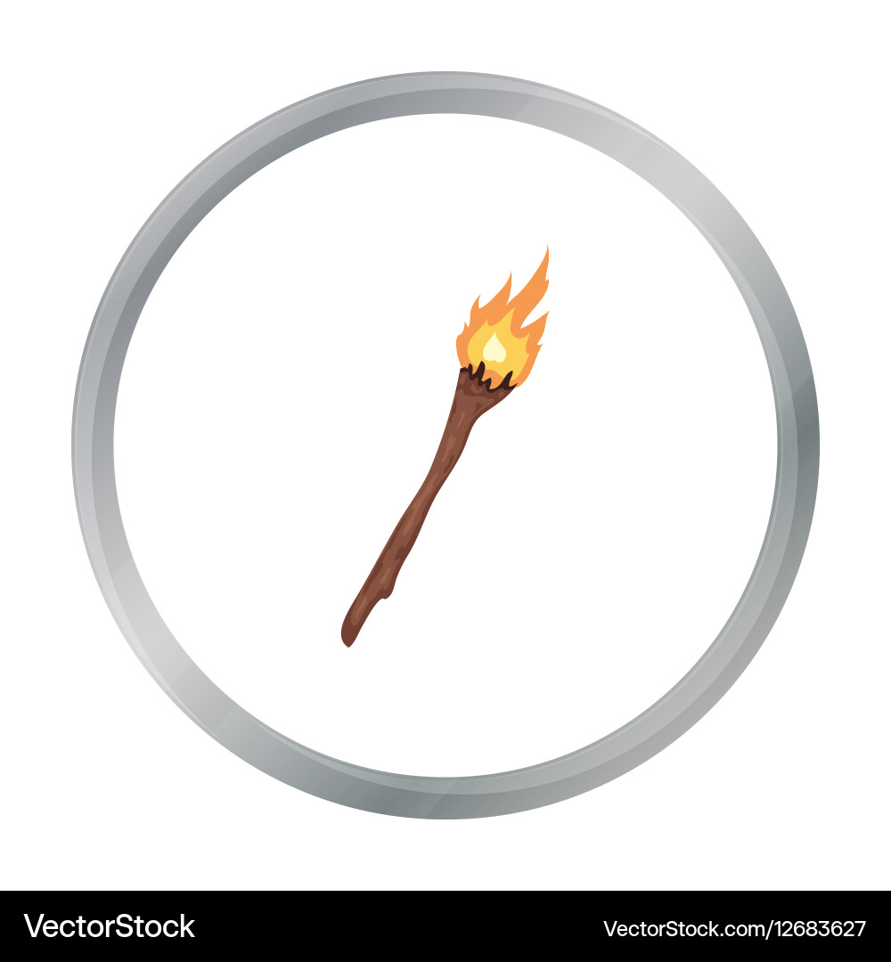Torch icon in cartoon style isolated on white Vector Image