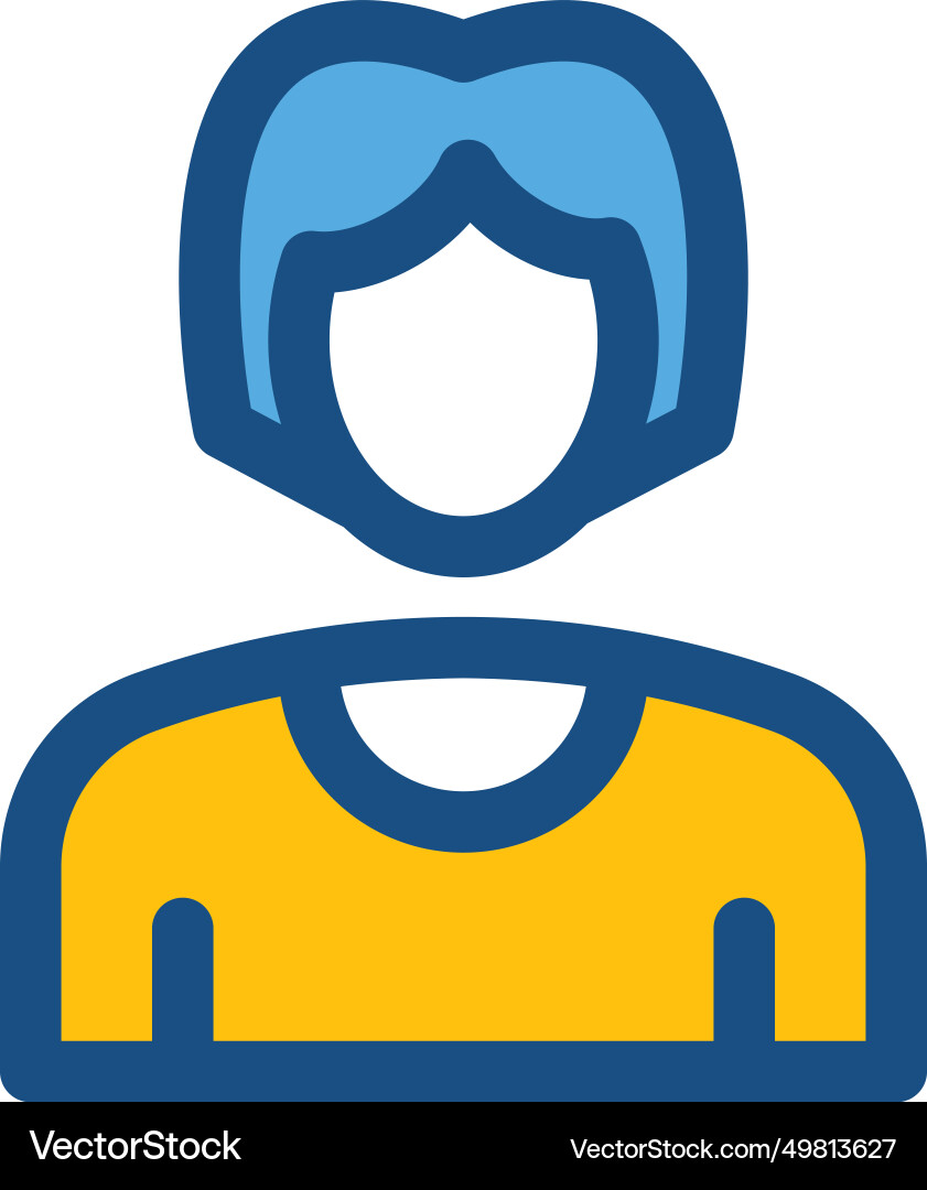 Young girl line icon Royalty Free Vector Image