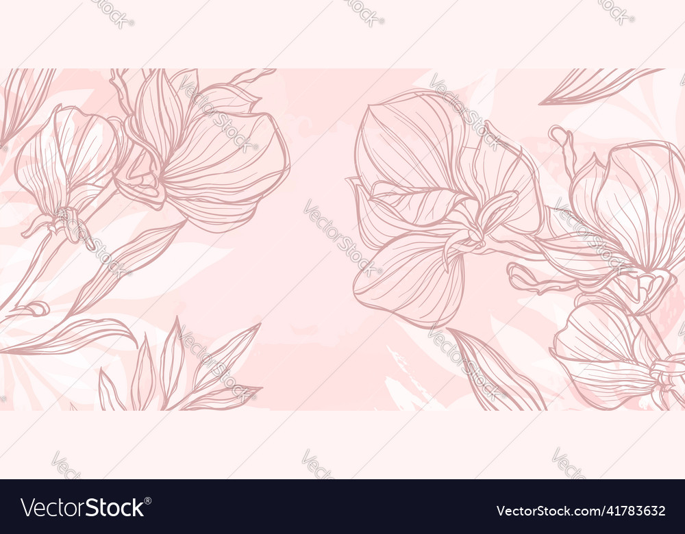 Abstract art pink floral background hand draw Vector Image