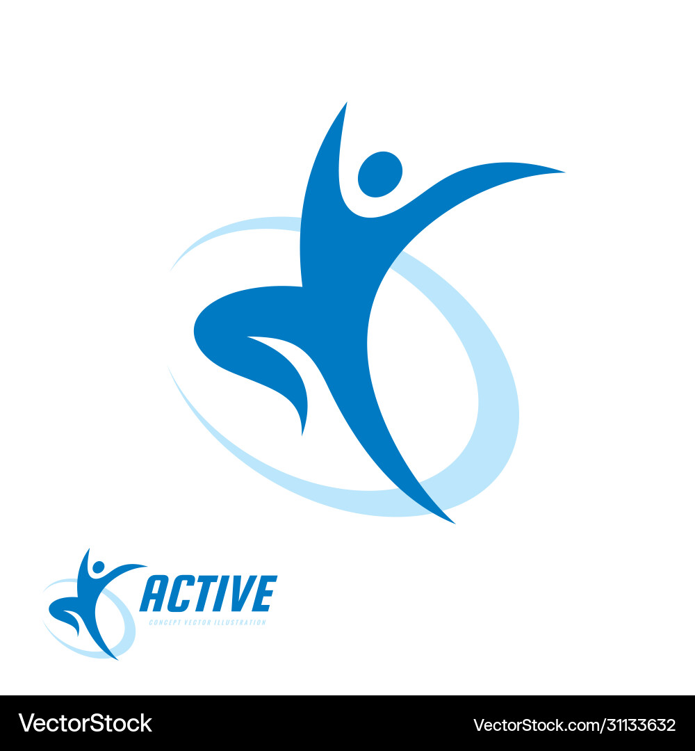 Abstract human character - concept business logo Vector Image