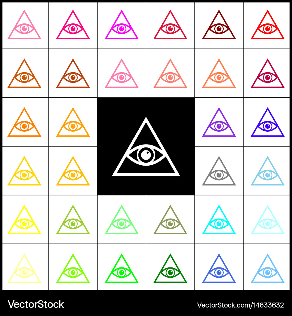 All seeing eye pyramid symbol freemason and Vector Image