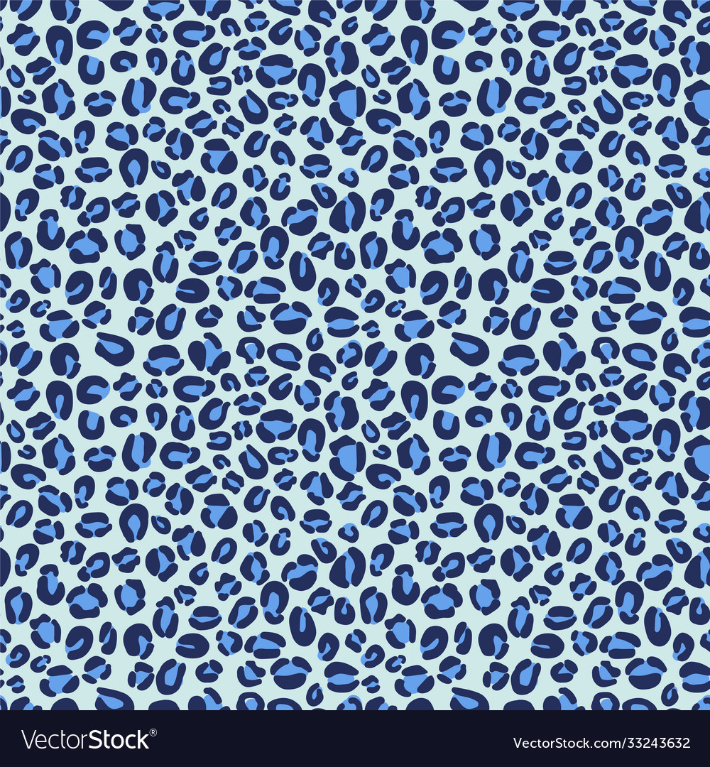 Blue cheetah repeat pattern Royalty Free Vector Image