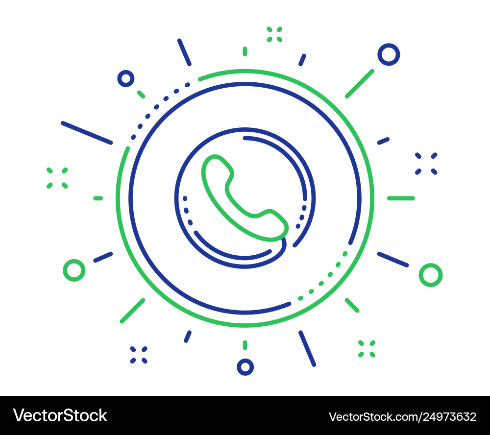 Call center service line icon phone support sign Vector Image