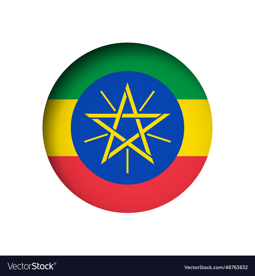 Circle flag of ethiopia Royalty Free Vector Image
