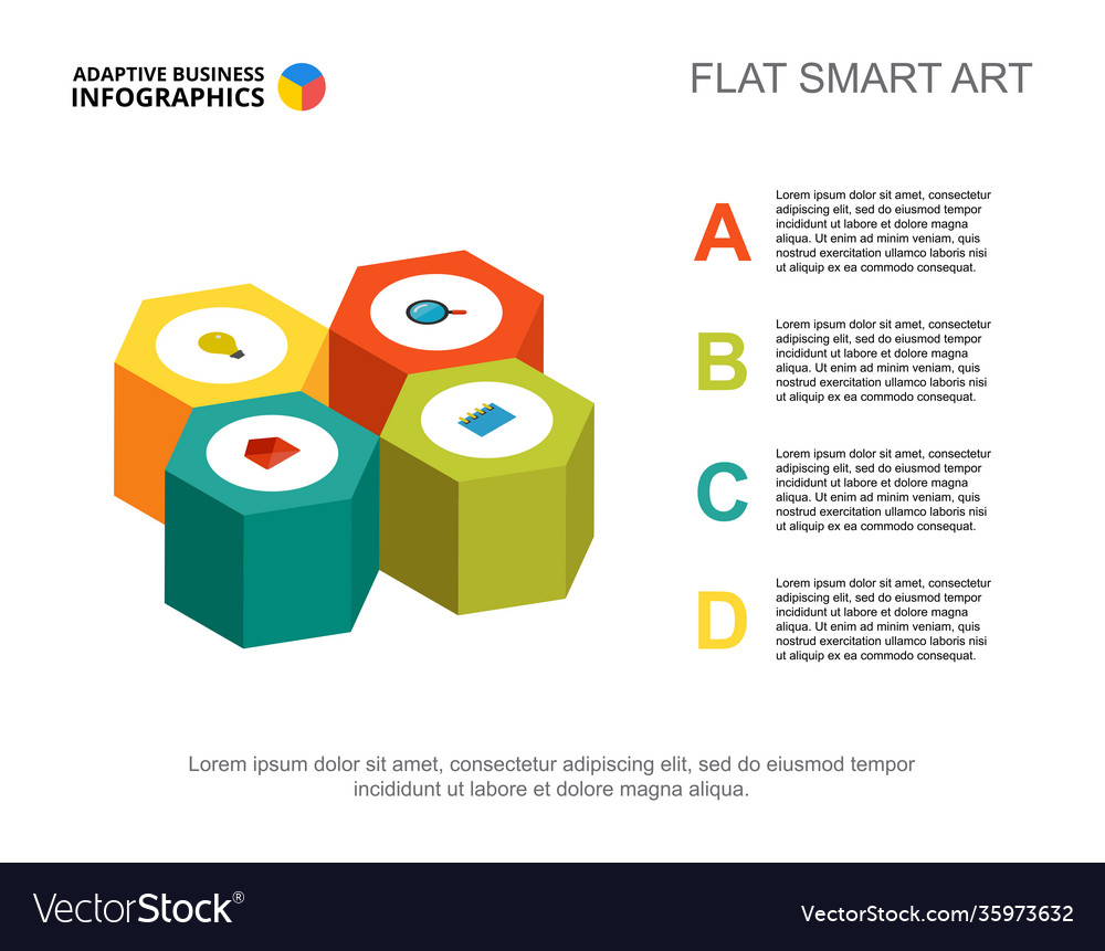 Four options strategy process chart template Vector Image