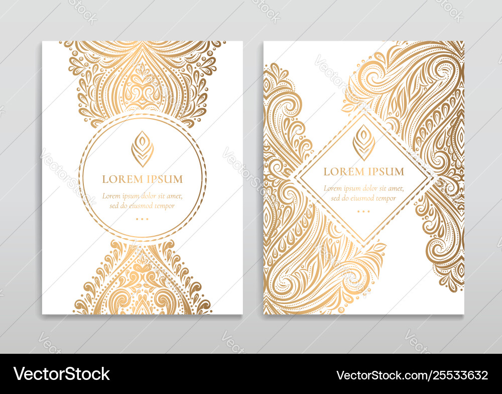 Gold and white greeting card design Royalty Free Vector
