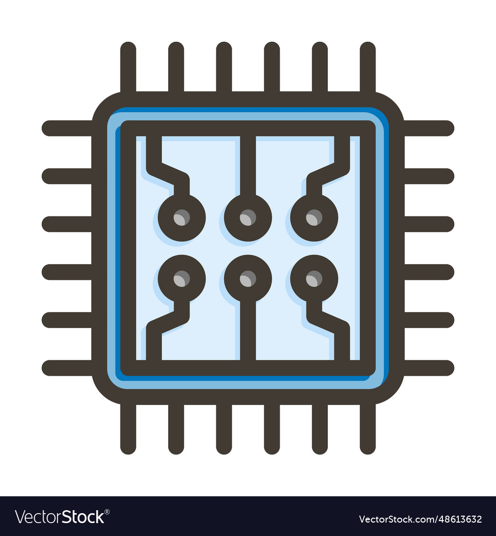 Processor thick line filled colors for personal Vector Image
