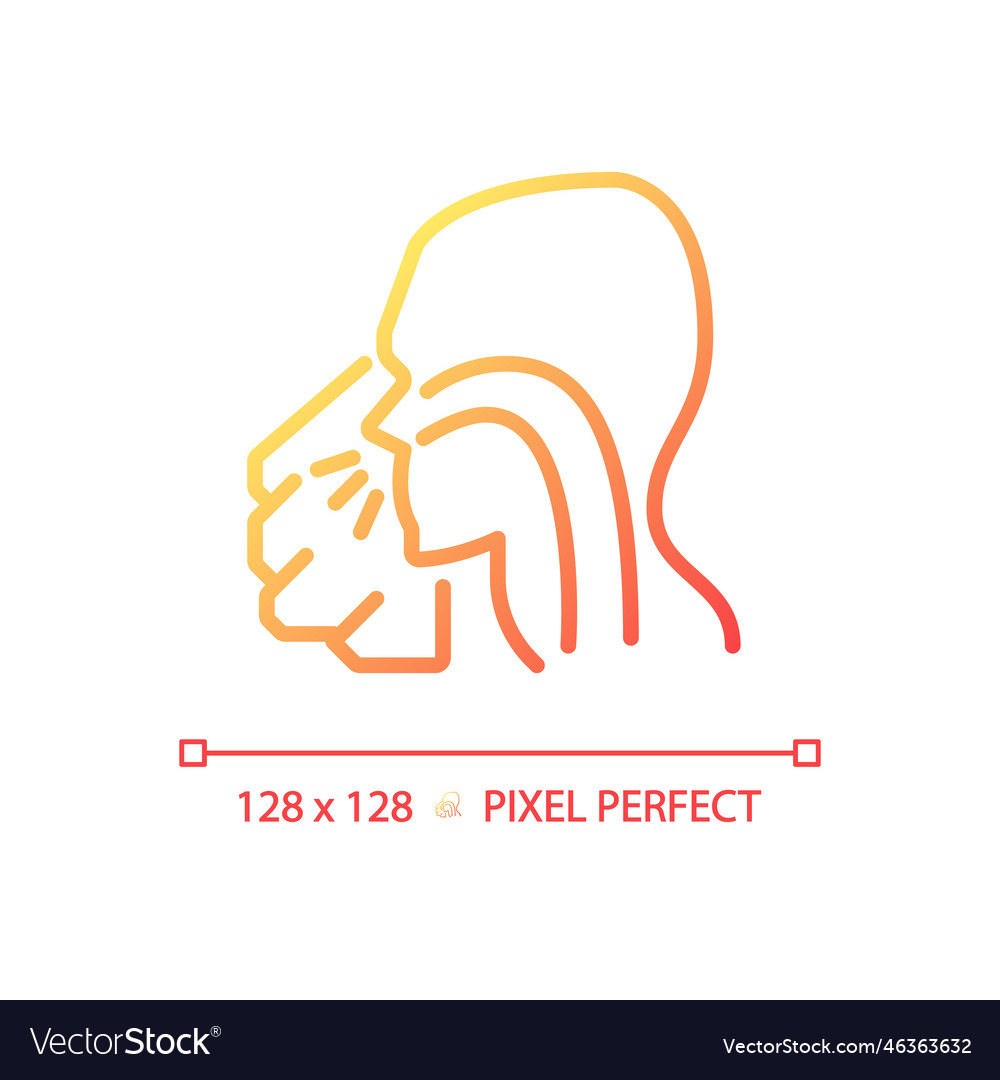 Sneezing pixel perfect gradient linear icon Vector Image