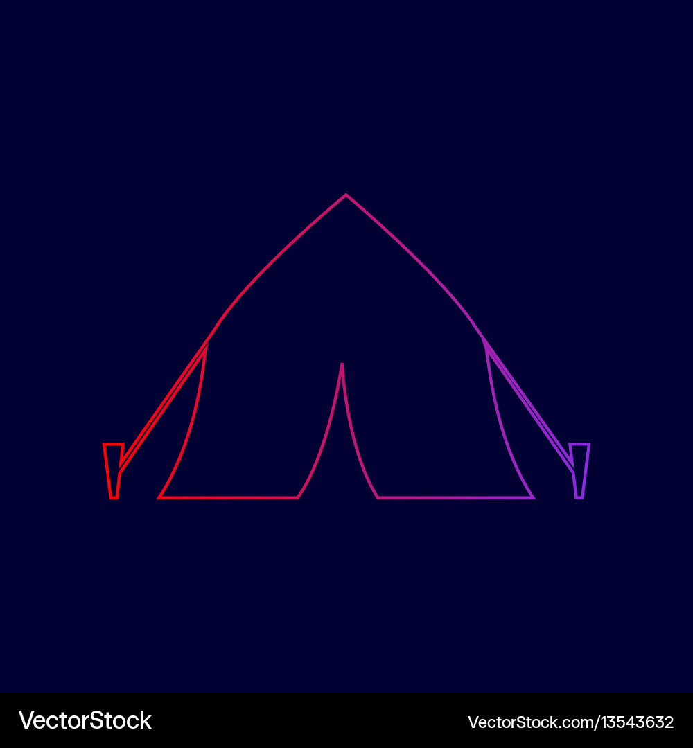 Tourist tent sign line icon with gradient Vector Image