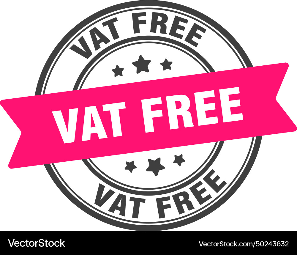 Vat free stamp label on transparent Royalty Free Vector