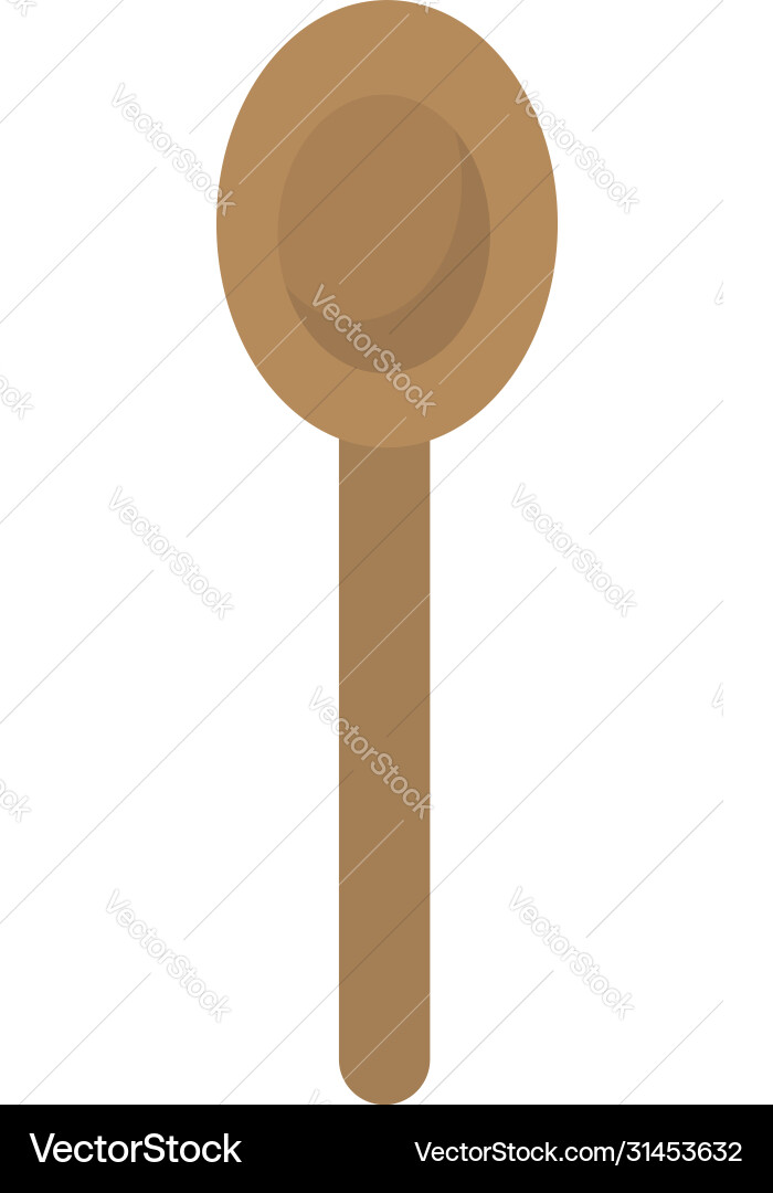 Wooden spoon on white background Royalty Free Vector Image