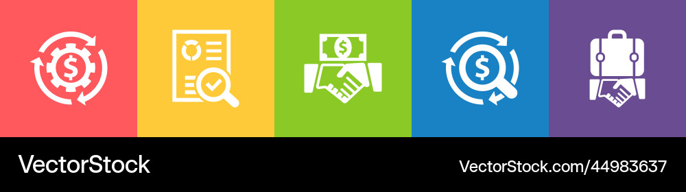 Asset management icons infographic design template